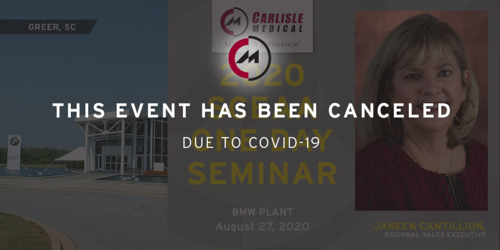 SCEAA UPDATE: Greer Regional Program, August 27 at BMW Canceled