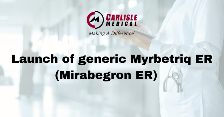 Launch of generic Myrbetriq ER (Mirabegron ER)